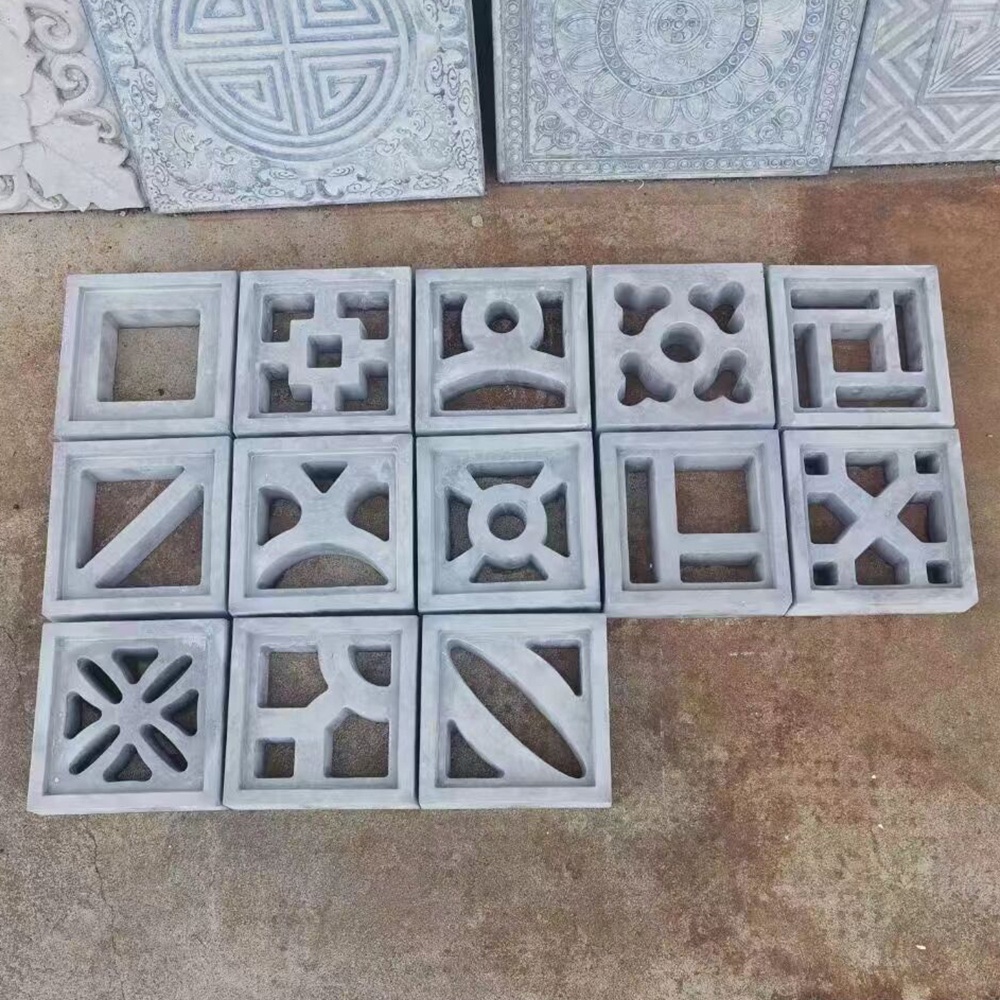 Cement Antique Hollow Brick Mold Landscape Garden Window Flower Fence ...