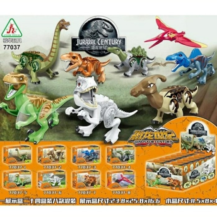 Brick Lego Dino Jurassic World Park Dinosaur Raptor Tyrex (8 Box ...
