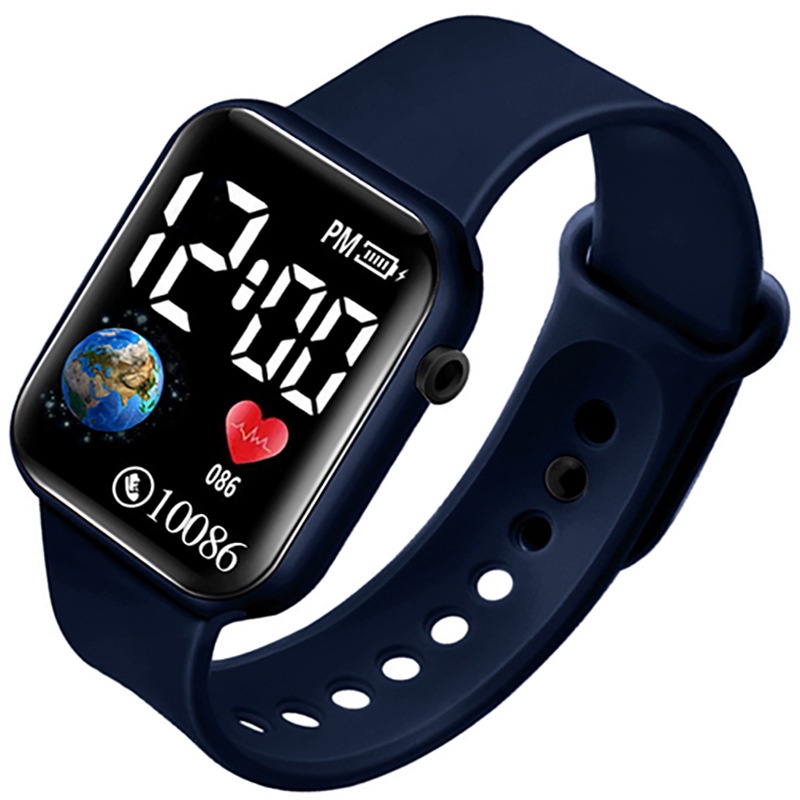 New Couple LED Electronic Sports Watch Creative Earth Design Student ...