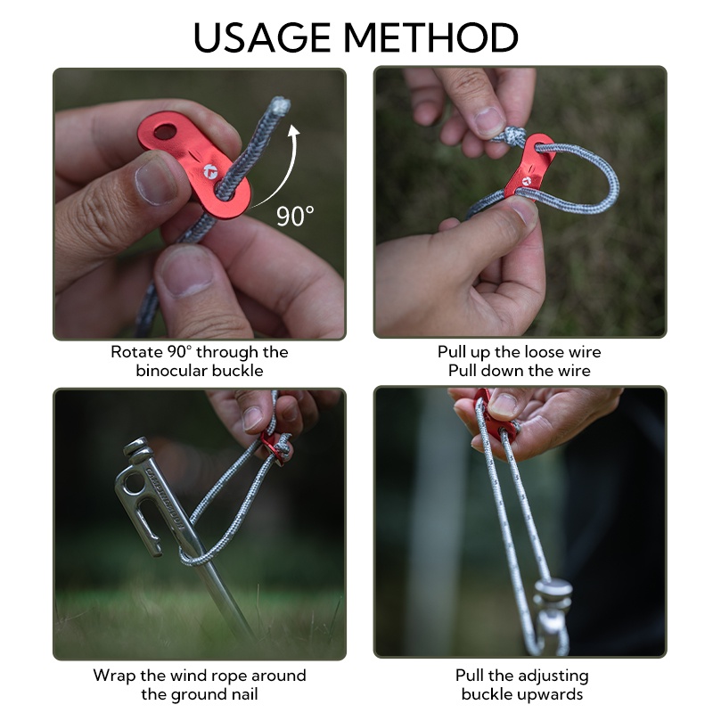 Campingmoon Tent Wind Rope Reflective Heavy Duty Buckle Tensioner Tarp ...