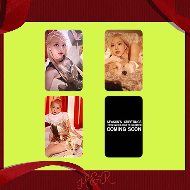 3-10pcs BP ROSE & HANK SEASON'S GREETINGS 2024 Photocards White framed Lomo Cards LISA ROSE ...
