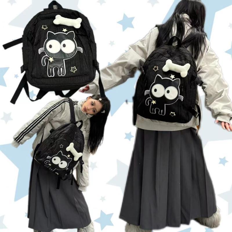 Colorful Butterfly ins Original Y2K Schoolbag Niche Design Big-Eyed Cat ...