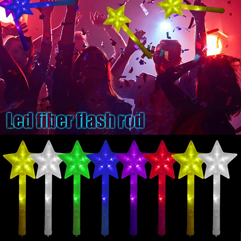 Personality Five Pointed Star Colorful LED Flashing Cheering Stick High ...
