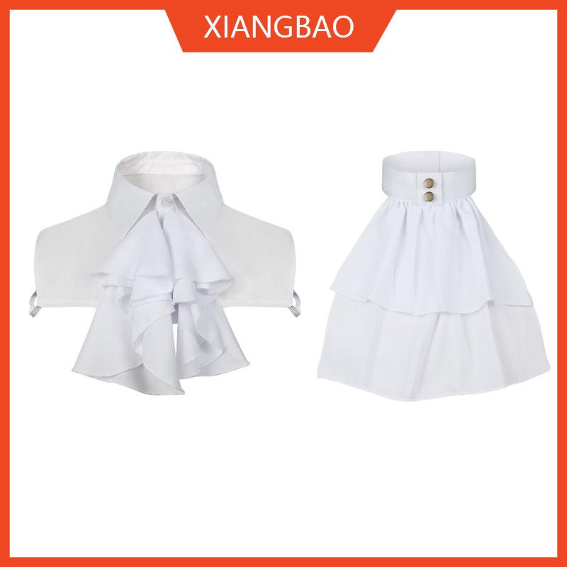 xiangbao Unisex Steampunk Colonial Jabot Necktie Victorian Ruffled Neck ...