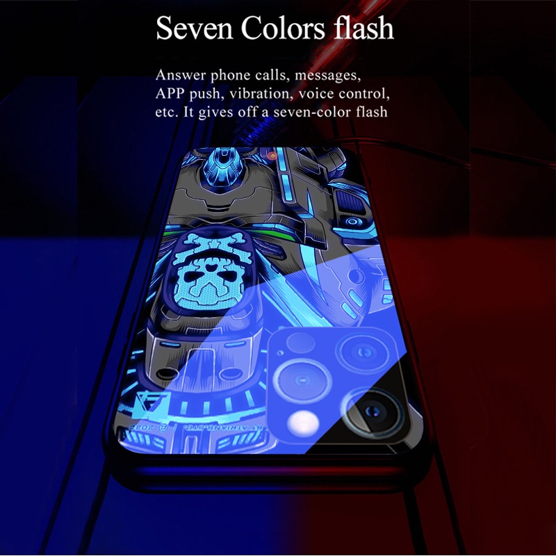 LED colorful flash Voice Controlled phone case for Iphone case 15Pro ...