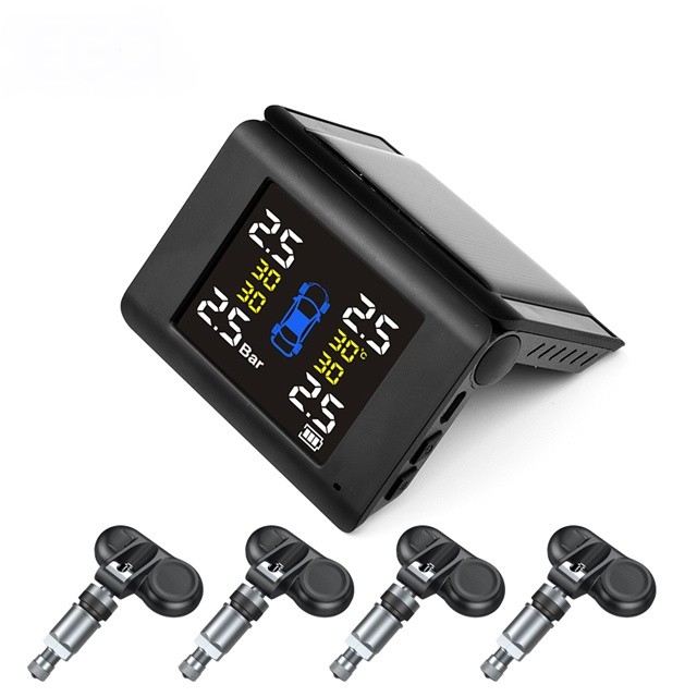 Smart Solar TPMS Car Tire Pressure Alarm Monitor System 4 Wheel External Tyre Sensor Temperature ...