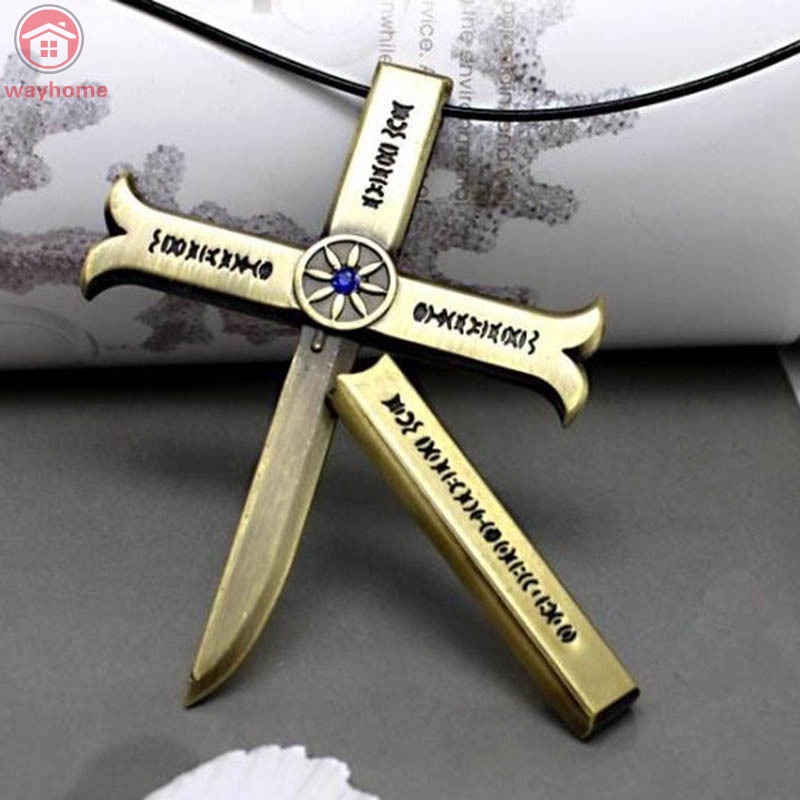 〖ws⚘〗Jewelry Anime One Piece Dracule Mihawk Cross Necklace Pendant ...