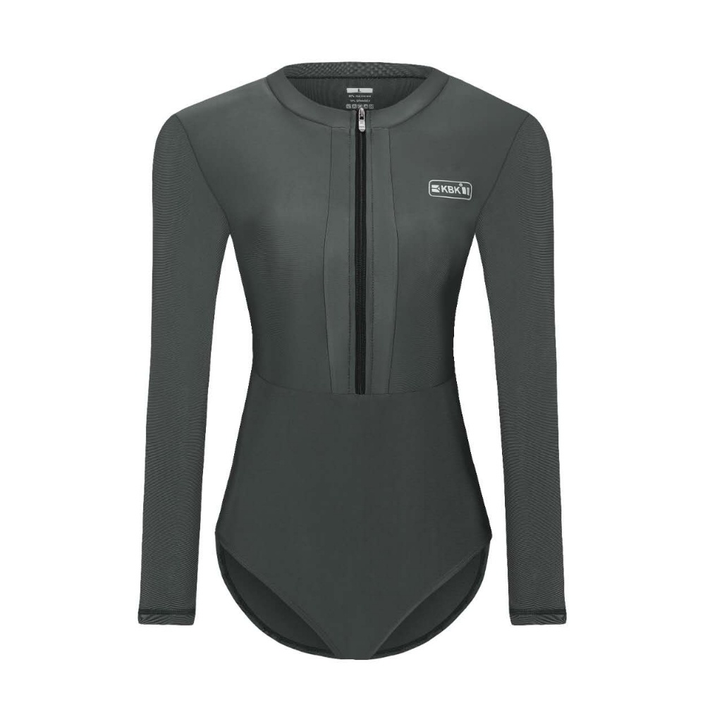 Enna Women Zippered Swimwear Long Sleeve with pad Surf Sun Protection ...