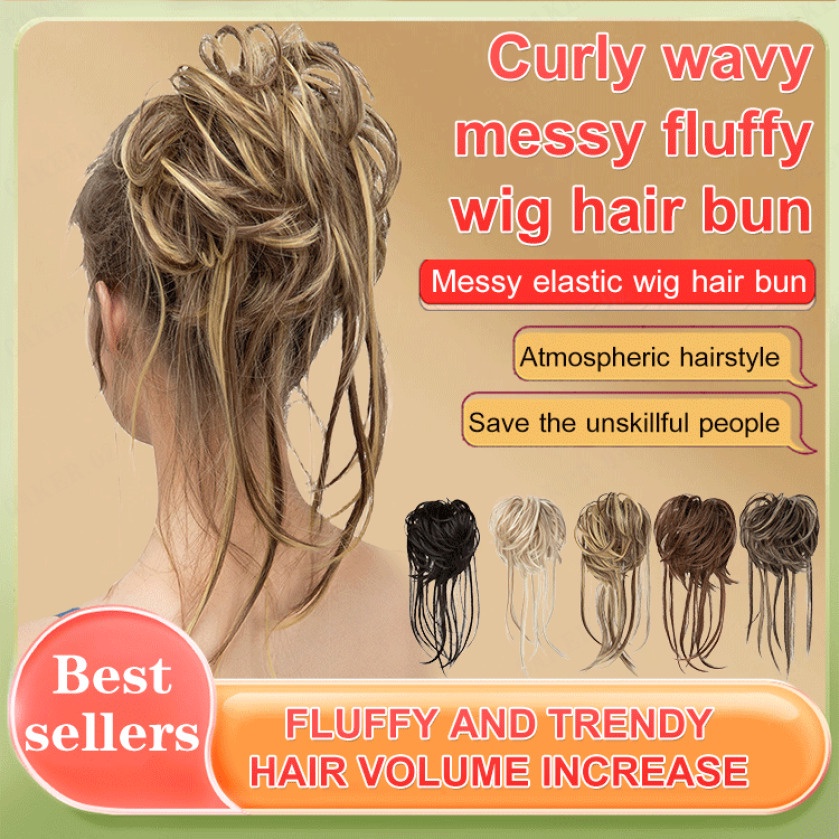 Curly wavy messy fluffy wig hair bun | Shopee Philippines