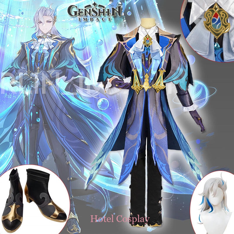 Genshin Impact Fontaine Neuvillette Cosplay Costume Dress Anime Game ...