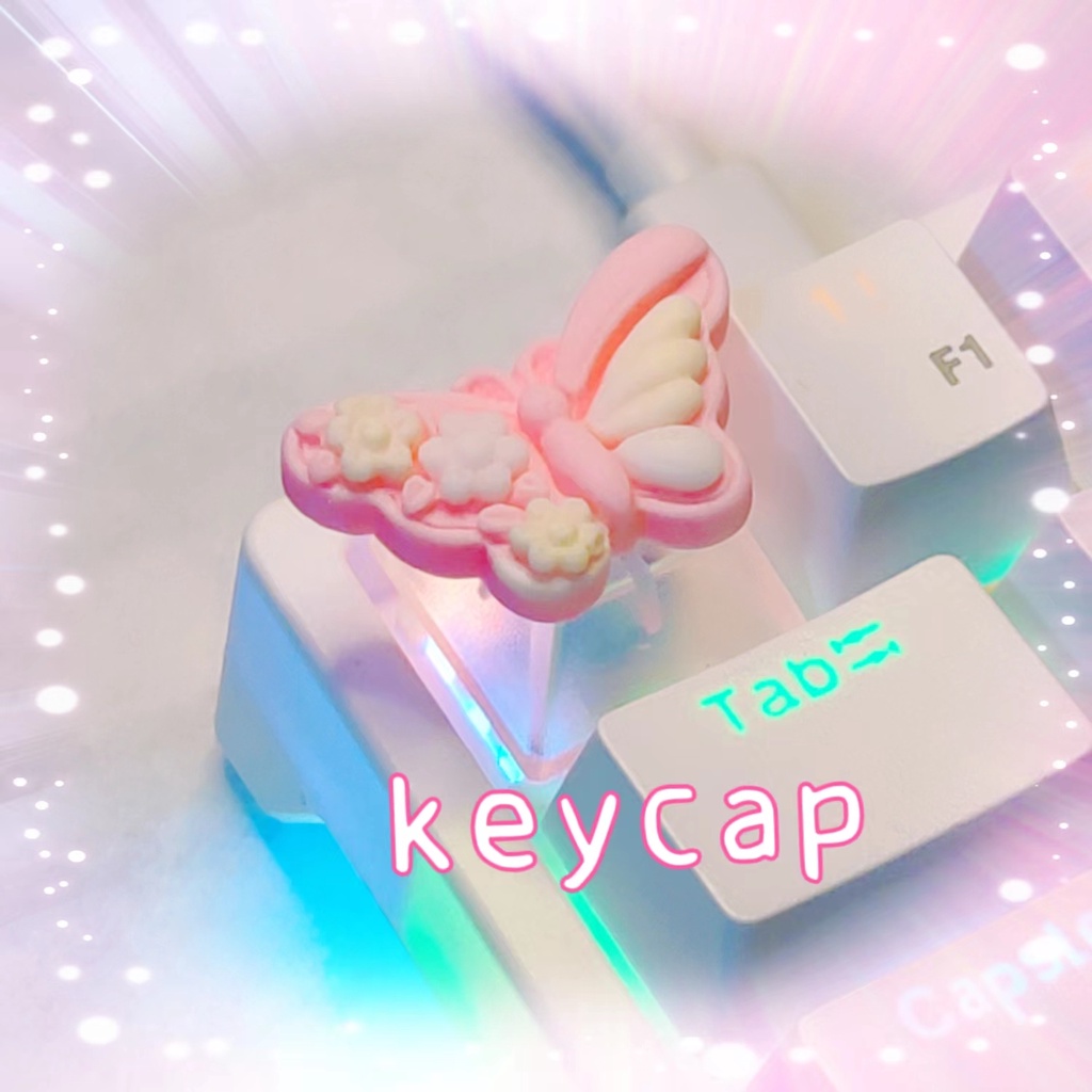 Handmade Keycap Pink Butterfly Mechanical Keyboard Keycap Too Cute ZNM5 ...