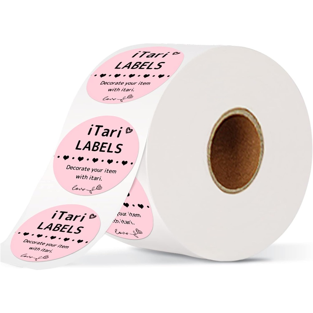 2Inch Pink Circle Thermal Sticker Labels Round Thermal Direct Labels ...