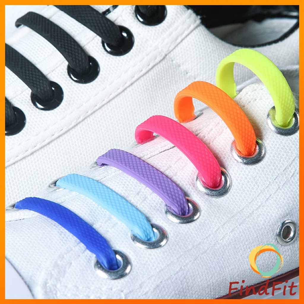 FindFit 16Pcs/pack Silicone Lazy Shoelaces No Tie Shoe Laces Rubber ...
