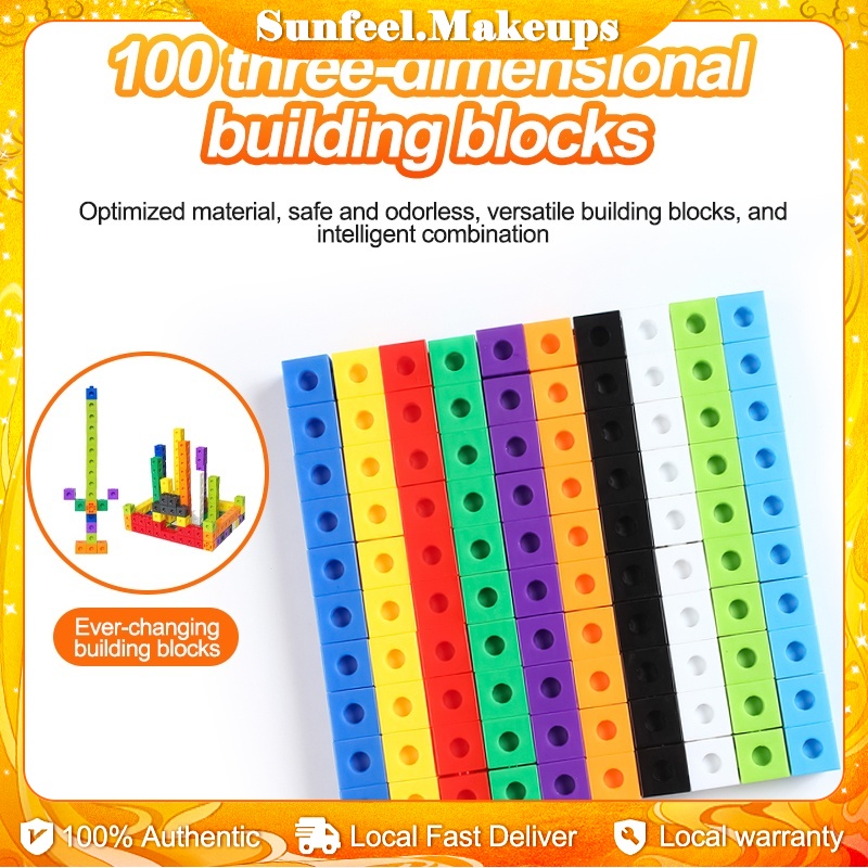 100pcs 2cm Math Linking Cubes Numberblocks Number Blocks Snap Cube Link