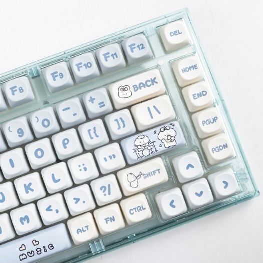 Band Bunny Keycaps PBT Sublimation 139 Key MOA Profile Cute Keycap Blue ...