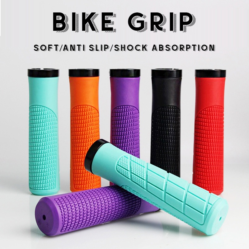 1Pair Bike Handle Grip MTB Silicone Shock Absorbing Non-Slip Soft ...
