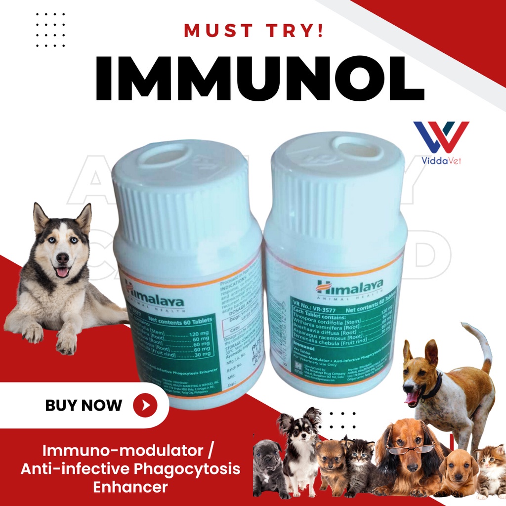 Himalaya Animal Health IMMUNOL 60tablets Immuno modulator Vet tablet ...