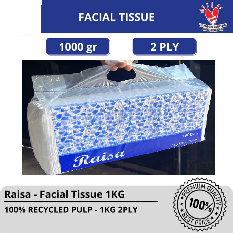 Facial Tissue 1000 gr / 1 KG (2 Ply) I RAISA Tissue Tissue Facial ...