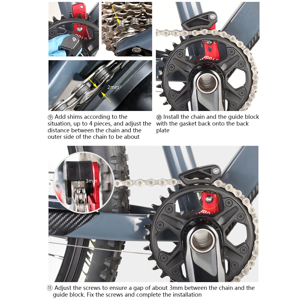 MTB Mountain Bike Chain Guide for 30-40T Round 30-38T Oval Chainring ...