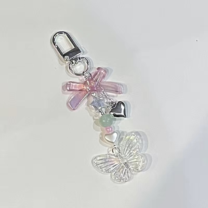Aesthetic Blue Shell Water Wood Bow Knot Beaded Keychain Photo Album ...