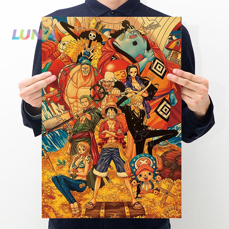 Awheat Retro Kraft Paper One Piece Family Portrait Poster Home ...