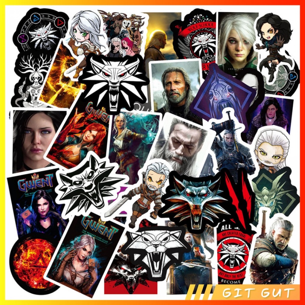 Sticker Pack 50 pcs Vinyl Stickers The Witch 3 III Wild Hunt Gerald ...
