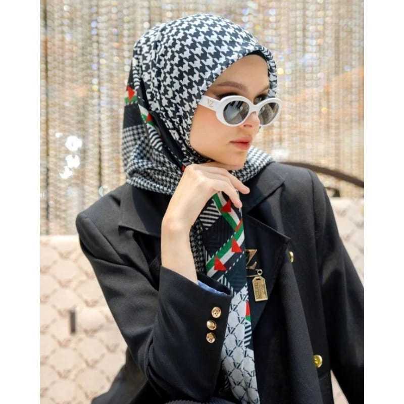 70% - Palestinian Rectangular Hijab With laser cut printing/Palestinian ...