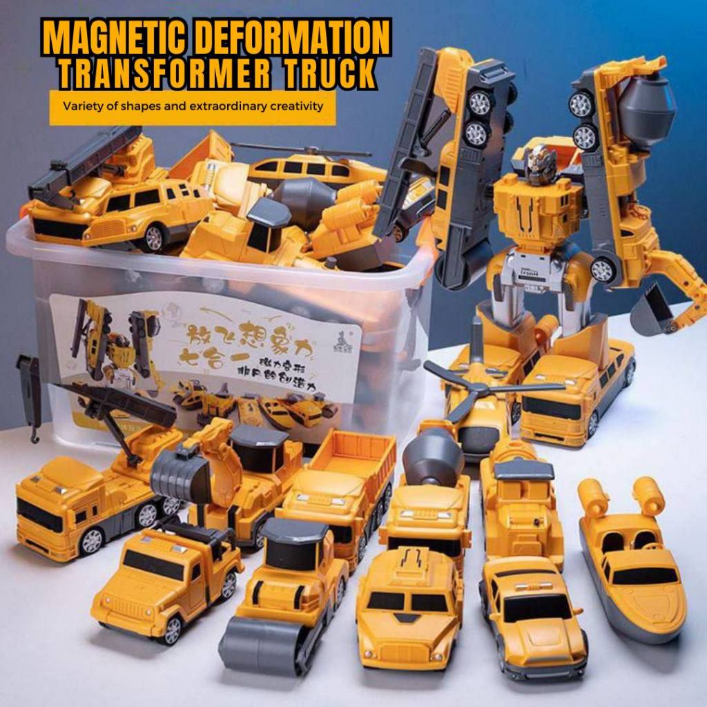 BYJ Magnetic Transformer Construction Truck Car for Boys | Shopee ...
