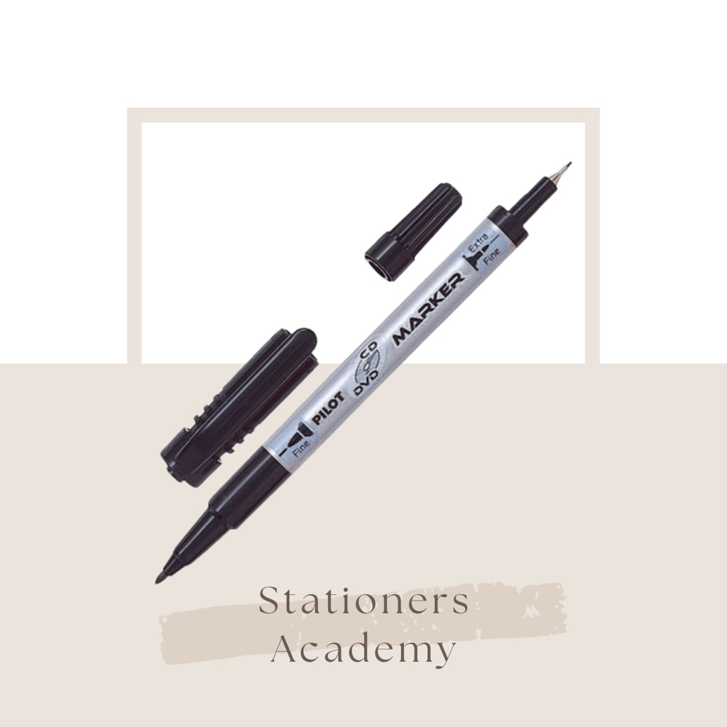 Pilot CD DVD Twin Tip Permanent Marker Fine & Extra Fine Black | Shopee ...