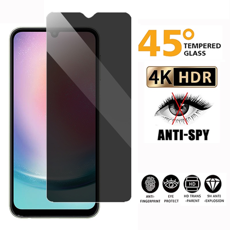 Anti-Spy Privacy Tempered Glass Samsung Galaxy A05 A05S A15 A25 A35 A04 A04S A04E A02 A02S A03 ...