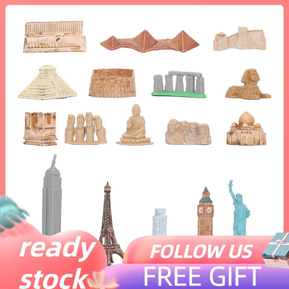 Hanhan1 17PCS Miniature Ancient Buildings Toys Around The World City Miniatures Egyptian Pyramid ...