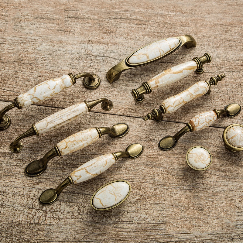 Antique Furniture Handles Marble Vein Knobs and Handles Ceramic Handles ...
