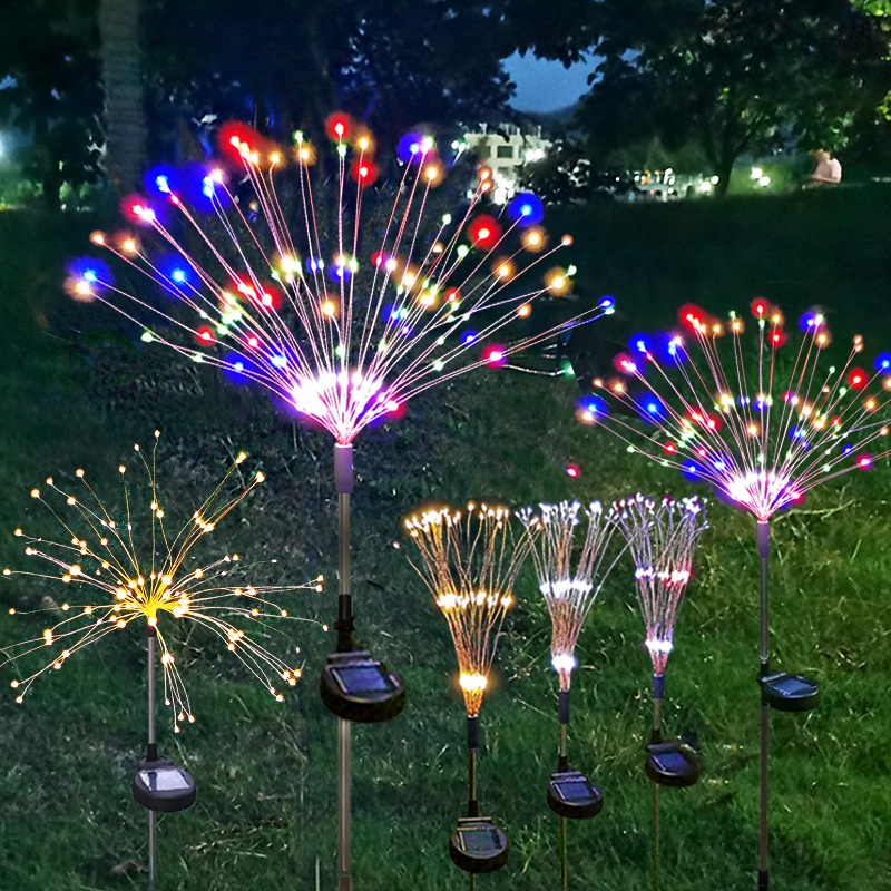 【Ready Stock】LED Solar Fireworks Lamp Christmas Outdoor Festival Starry ...