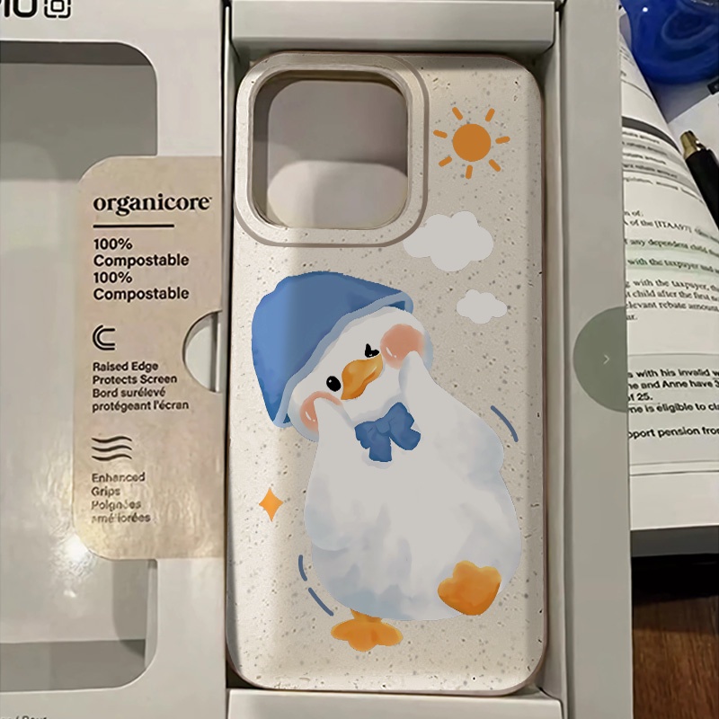 Funny Cartoon Blue Hat Duck Phone Case Compatible With IPhone 15 12 13 ...