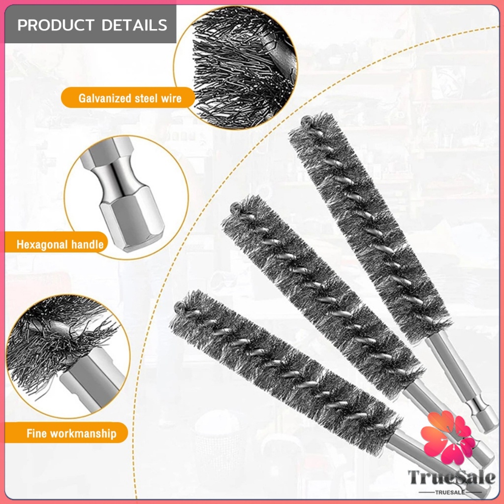 TRUESALE Stainless Steel Wire Cleaning Brush with Handle 1/4 Inch Hex ...