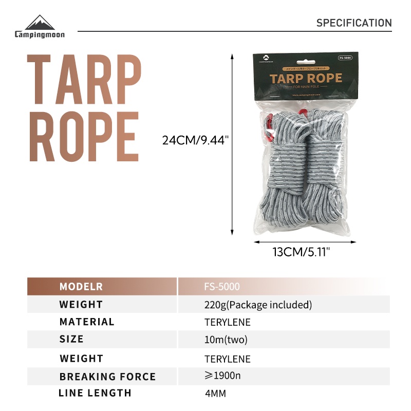 Campingmoon Tent Wind Rope Reflective Heavy Duty Buckle Tensioner Tarp ...