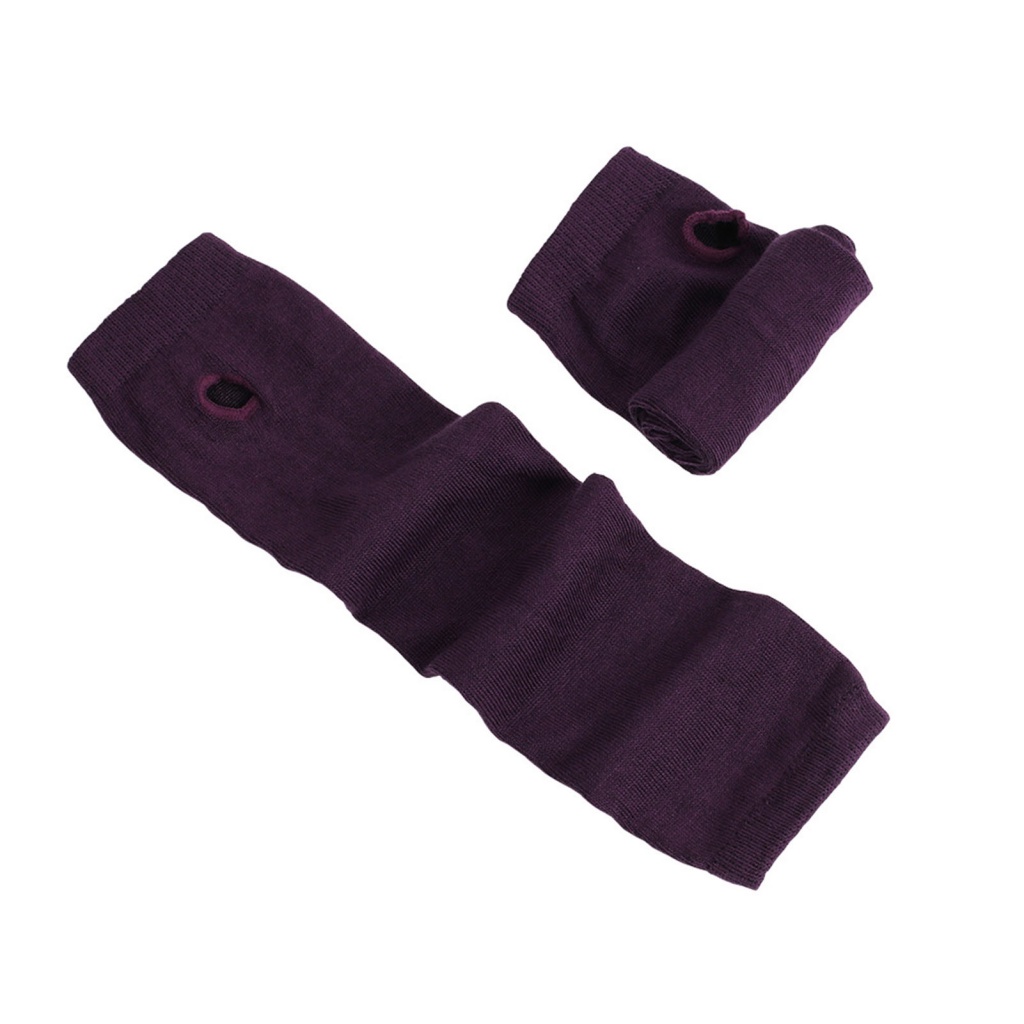 1 Pair Striped Half Finger Arm Covers Women Crochet Knitted Arm Wrist ...