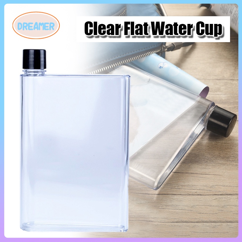 130*215*32mm 14oz Flat Water Bottle Clear Square Water Bottle Flat ...