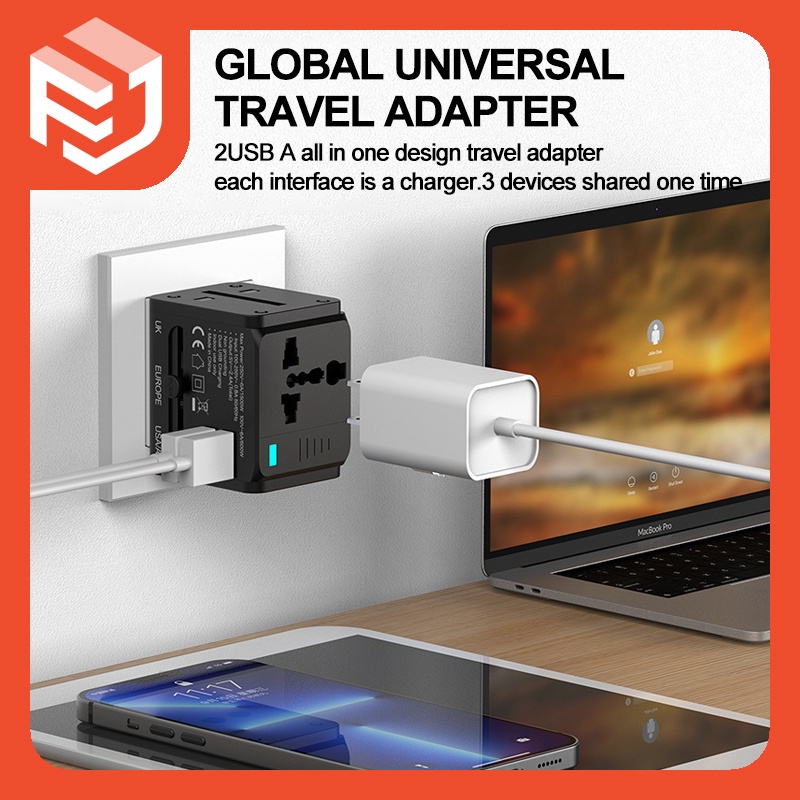 Global Multifunctional Travel Conversion Plug and Socket 2.4A Current ...