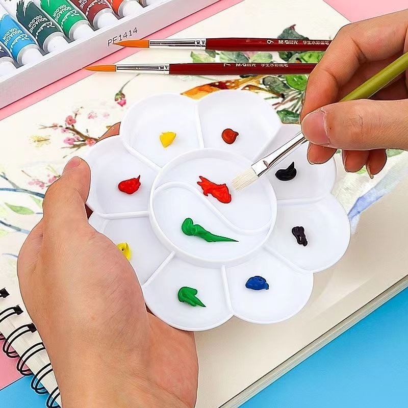 Watercolor Paint Palette Plastic pigment Plate box Coloring Mixing ...