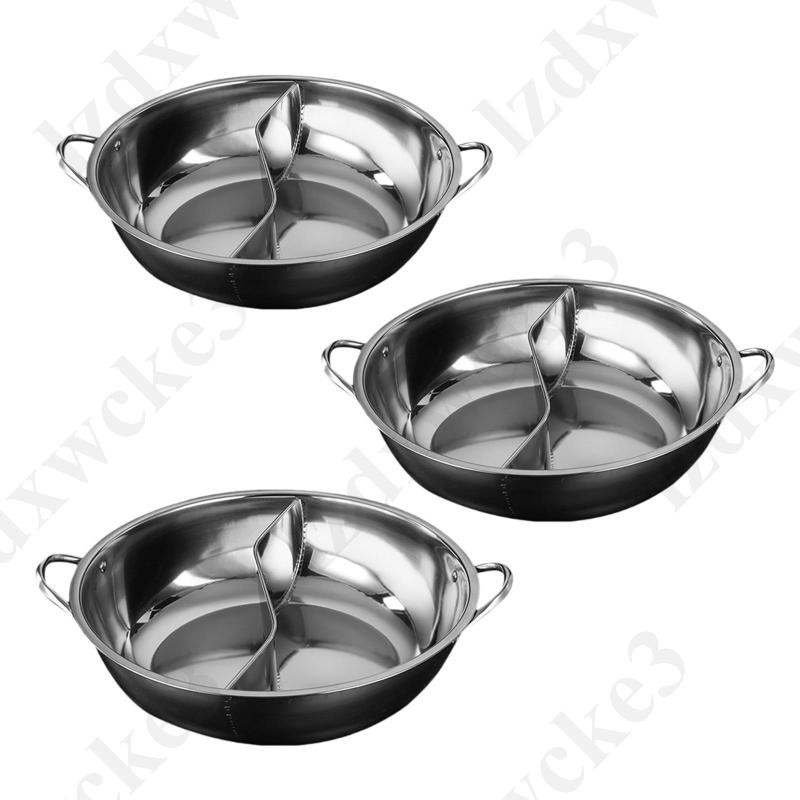 [Lzdxwcke3] Stainless Steel Pot with Divider,Divided Hotpot for ...