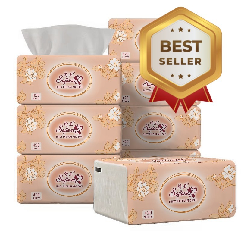 Softone Tissue Paper LGT Towel green tea Facial Tissue 480 Sheet 8Pack ...