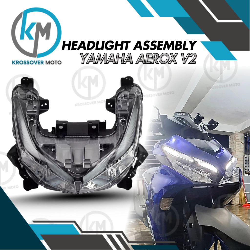 HEADLIGHT ASSEMBLY FOR AEROX V2 [KM] | Shopee Philippines