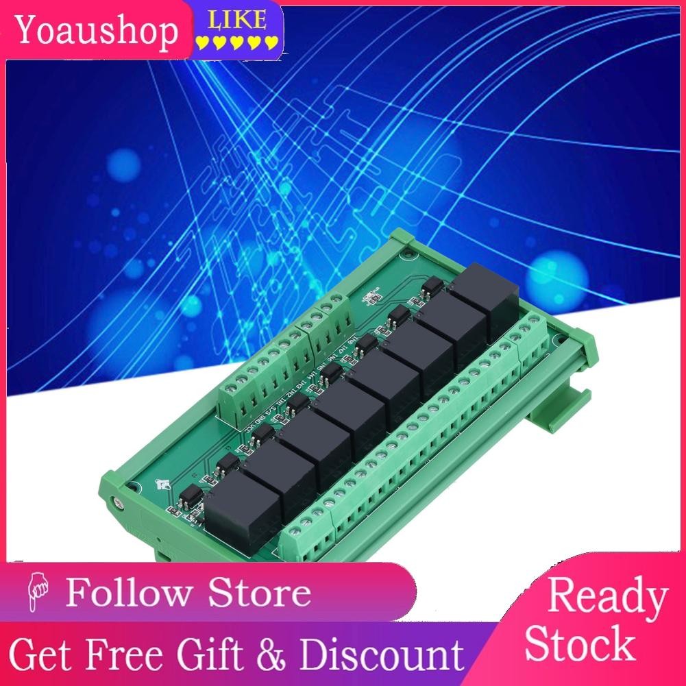 Yoaushop 8 Channel Relays 5V/12V/24V Relay Module Anti Interference DIN ...