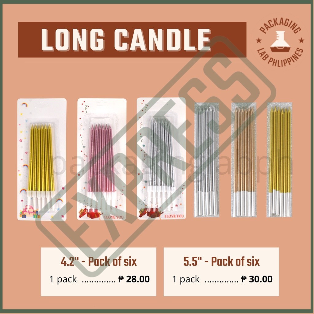 Long Elegant Metallic Birthday Candle Long Candle | Shopee Philippines