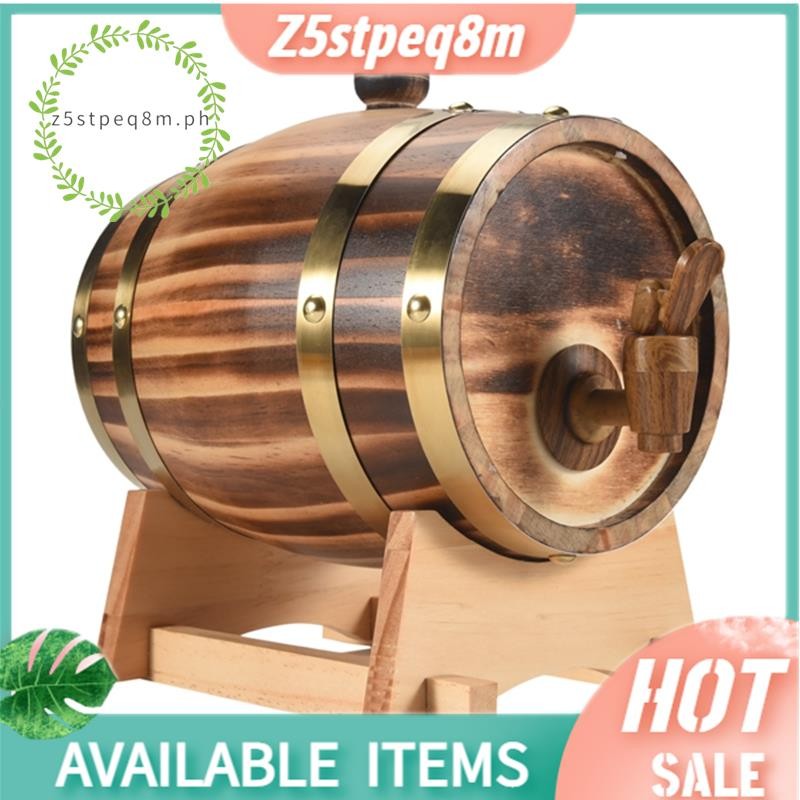 Oak Barrel, 1.5 L / 3 L Oak Storage Barrel Built-in Foil Liner to Store Your Own Whiskey, Beer ...