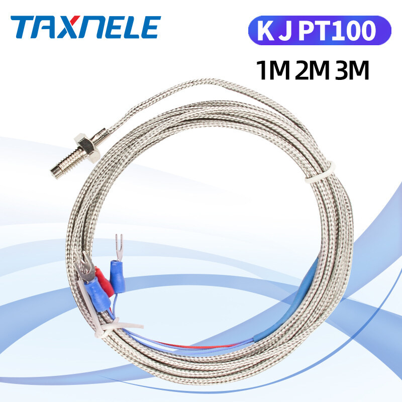 M6 Screw Probe K Type J Type PT100 Type Thermocouple 1m 2m 3m ...