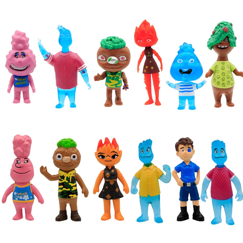 6Pcs/Set New Disney Movie Elemental Action Figures Water Wade Fire ...