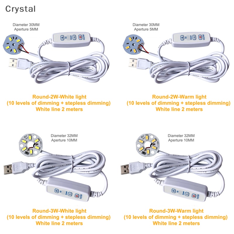 Crystal- DC 5V Dimmable LED Chips 5730 SMD LED Lamp DIY Light Adjustable LED Bulb USB Dimmer ...