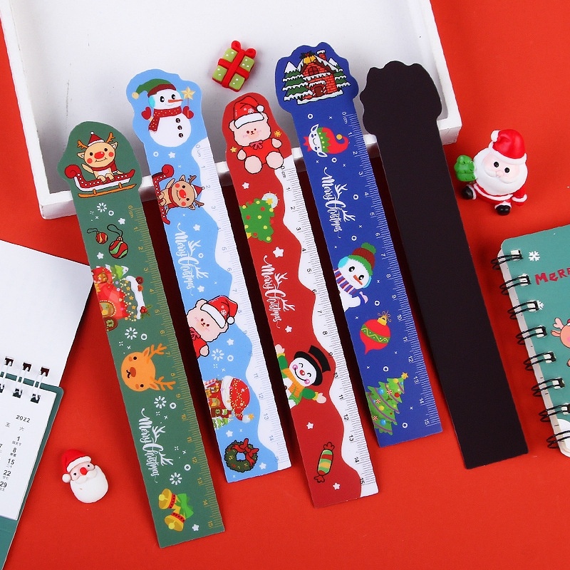 Cartoon Christmas Magnetic Ruler Stationery Rulers Student Soft Design ...